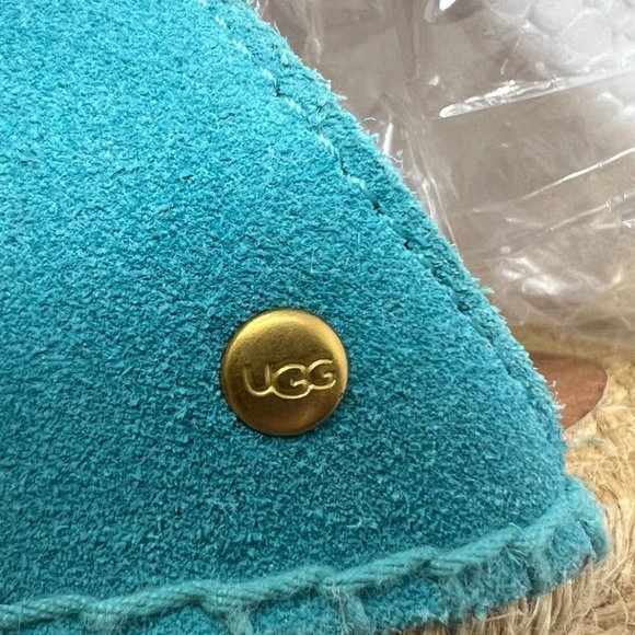 UGG | Shoes | Ugg Womens Sandals 5 Suede Turquoise Leather Flats ...